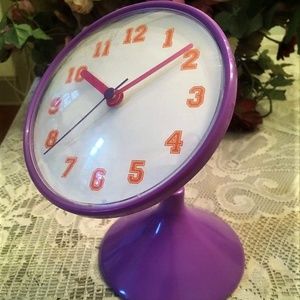Accents | Vintage Retro Purple Pedestal Clock | Poshmark